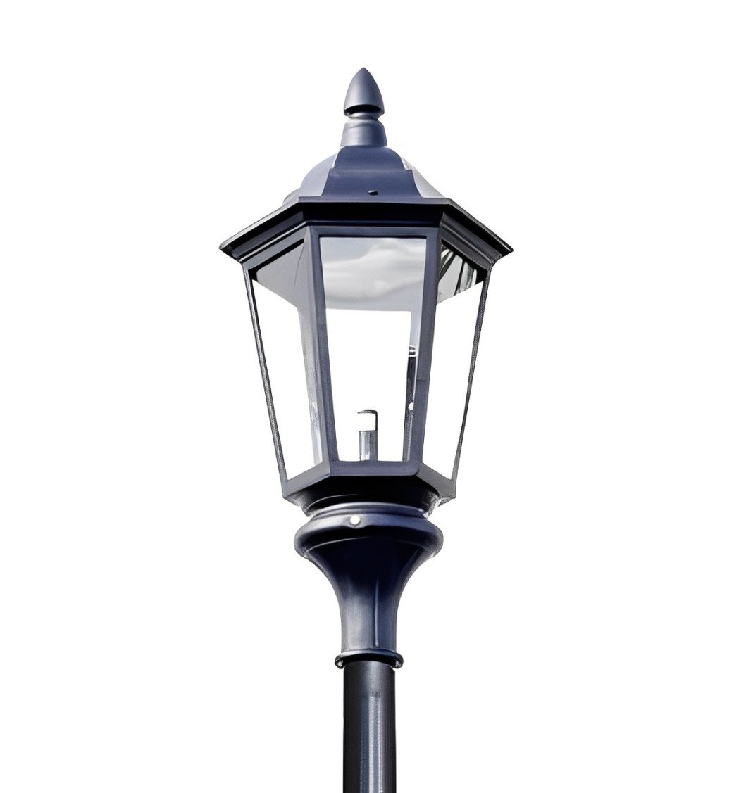 LED Street Light with Post - Lantern Style Outdoor Lighting
