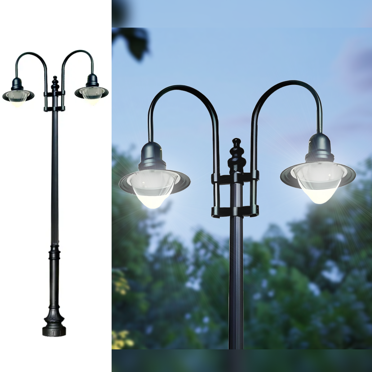 Dual Dark Sky Decorative LED Street Light - Outdoor Lighting